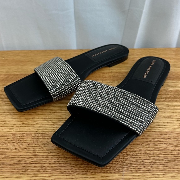Good American | Shoes | Good American Black Crystal Crush Standout ...